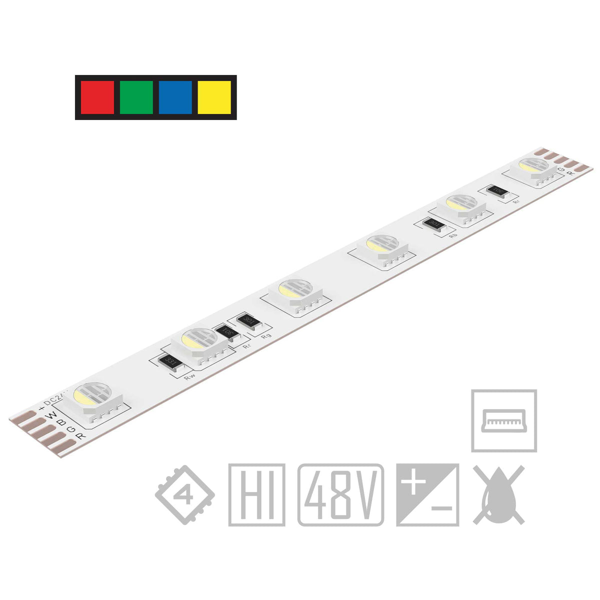 LED Strip Light RGBW 48 VDC 3000K 85CRI IP20 – Visiolite®