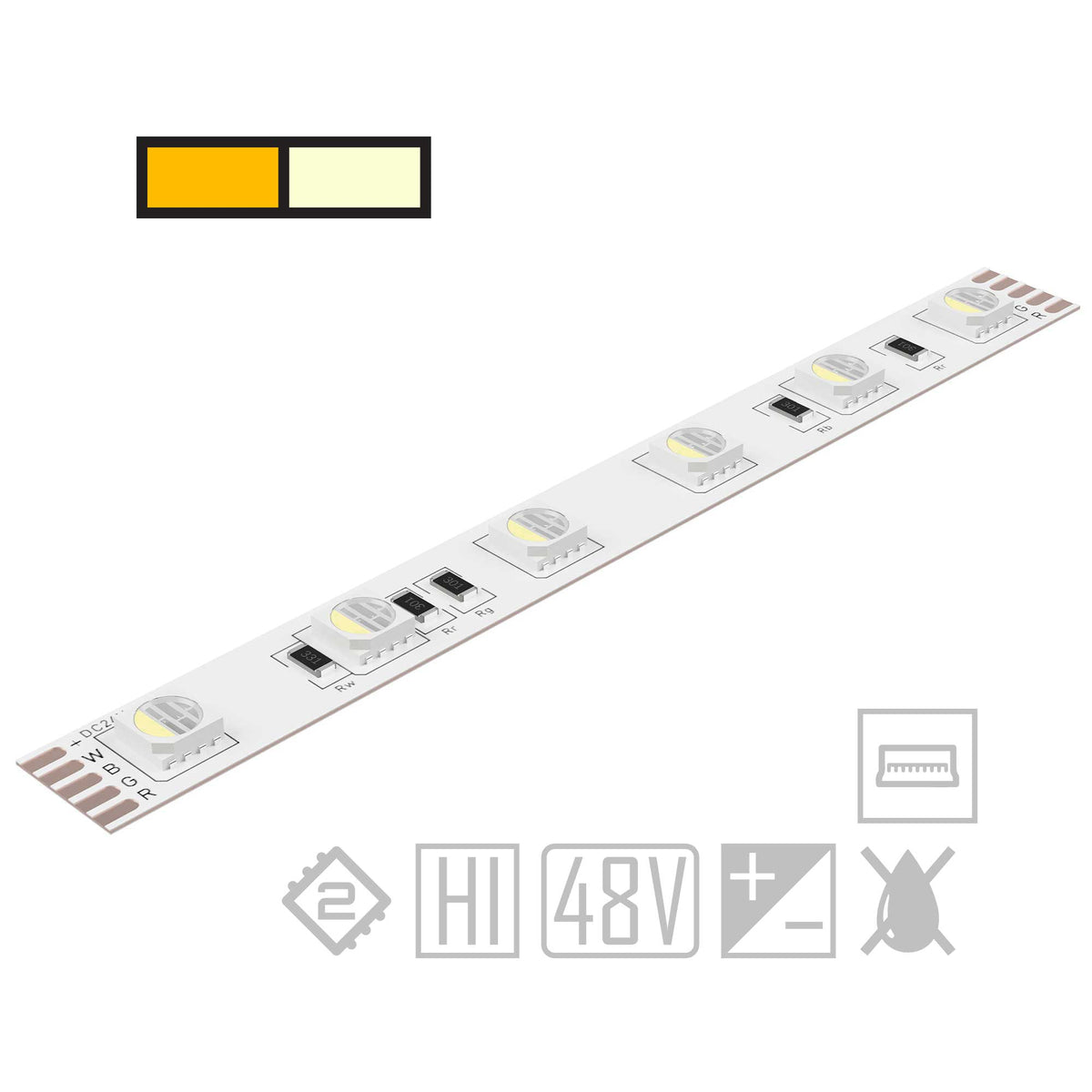 LED Sunset Strip™ Slim Tunable White Dimmable 2500K-5000K 48V 8mm IP20 ...